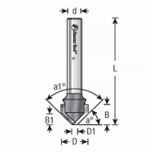 Amana Tool 45792 1/2 Inch 45 Degree'V' Groove Router Bit | Ace Tool Group