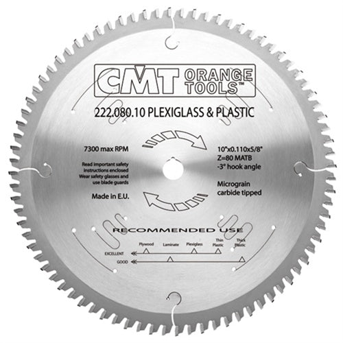 CMT 222.096.12 Industrial Plexiglass and Plastic Saw Blade, 12-Inch x ...